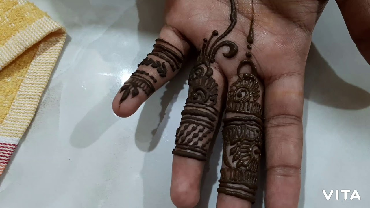 Beautiful simple heena design |#kainat Shaikh - YouTube