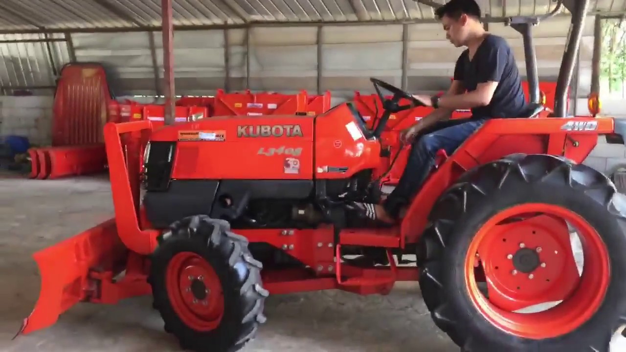 รถไถKubota L3408(4WD)อุปกรณ์ใบดันหน้า+ผานพรวน ราคา 179,000บาท - YouTube