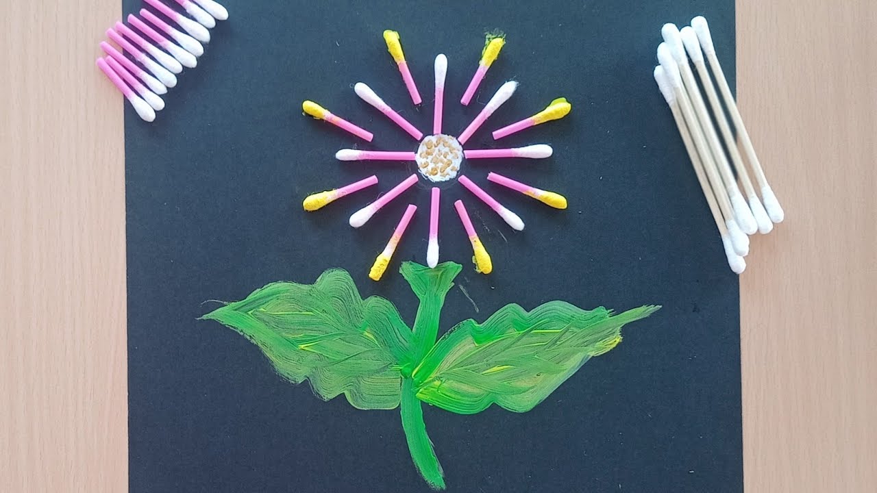 DIY//How to make Flower With Earbuds//Earbuds Craft//Cotton buds Craft ...