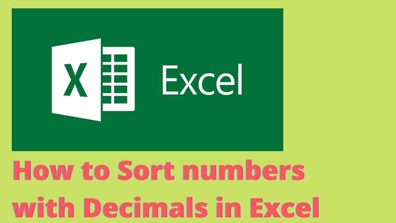 How To Sort Numbers With Decimals In Excel Basic MS Excel Tutorial And How To Sort Numbers With Decimals In Excel Basic MS Excel Tutorial And