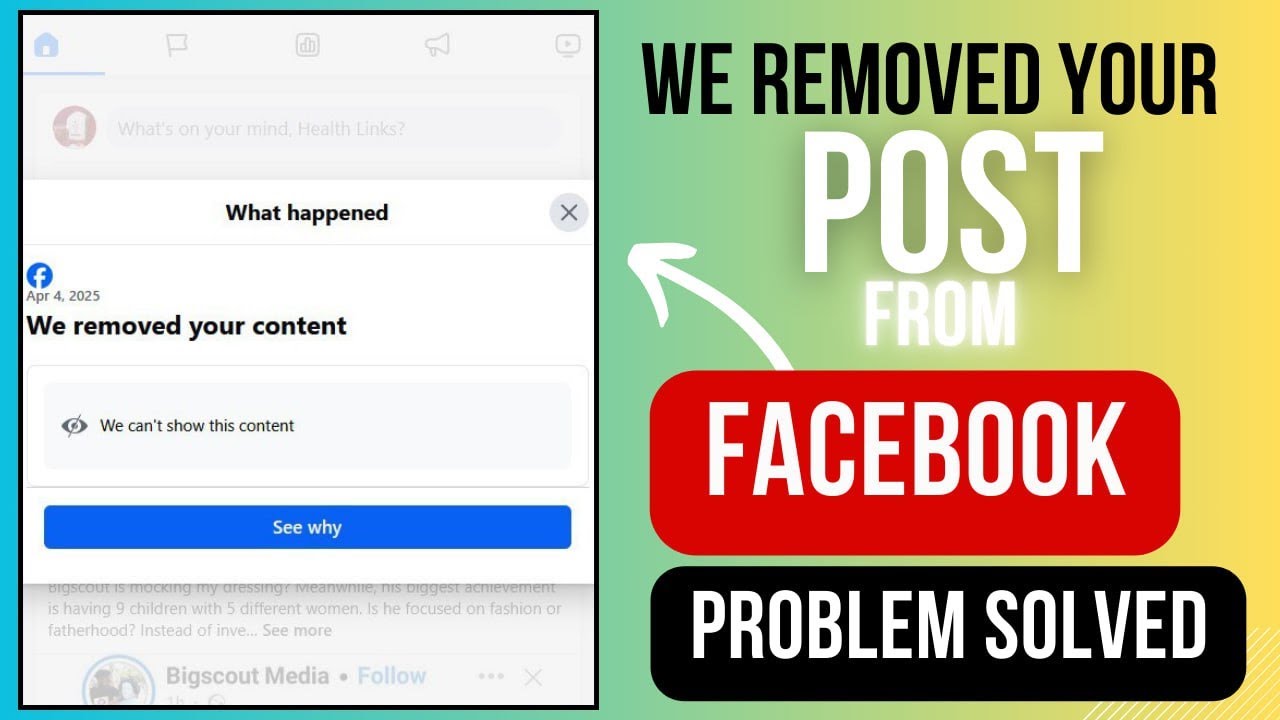 We removed your post Facebook problem solved - YouTube