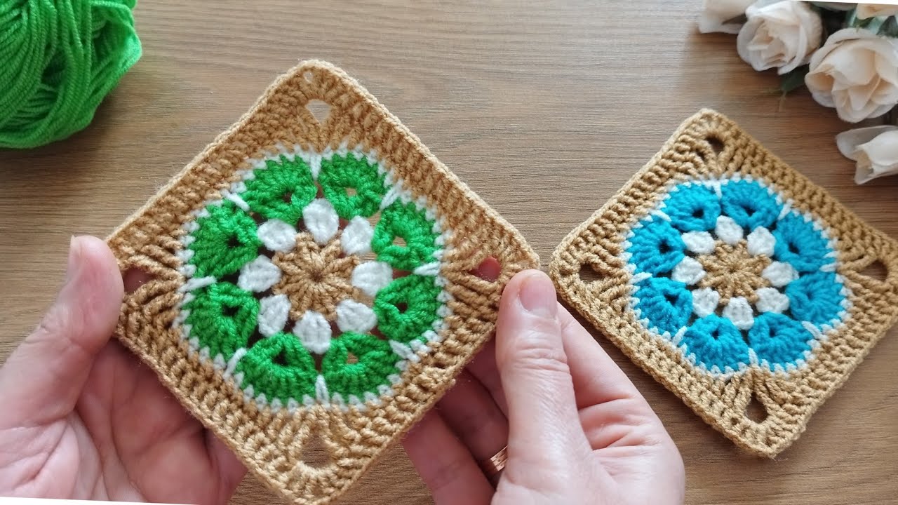 MOTIF crochet 💯 how to make very beautiful motif FLOWER crochet for ...