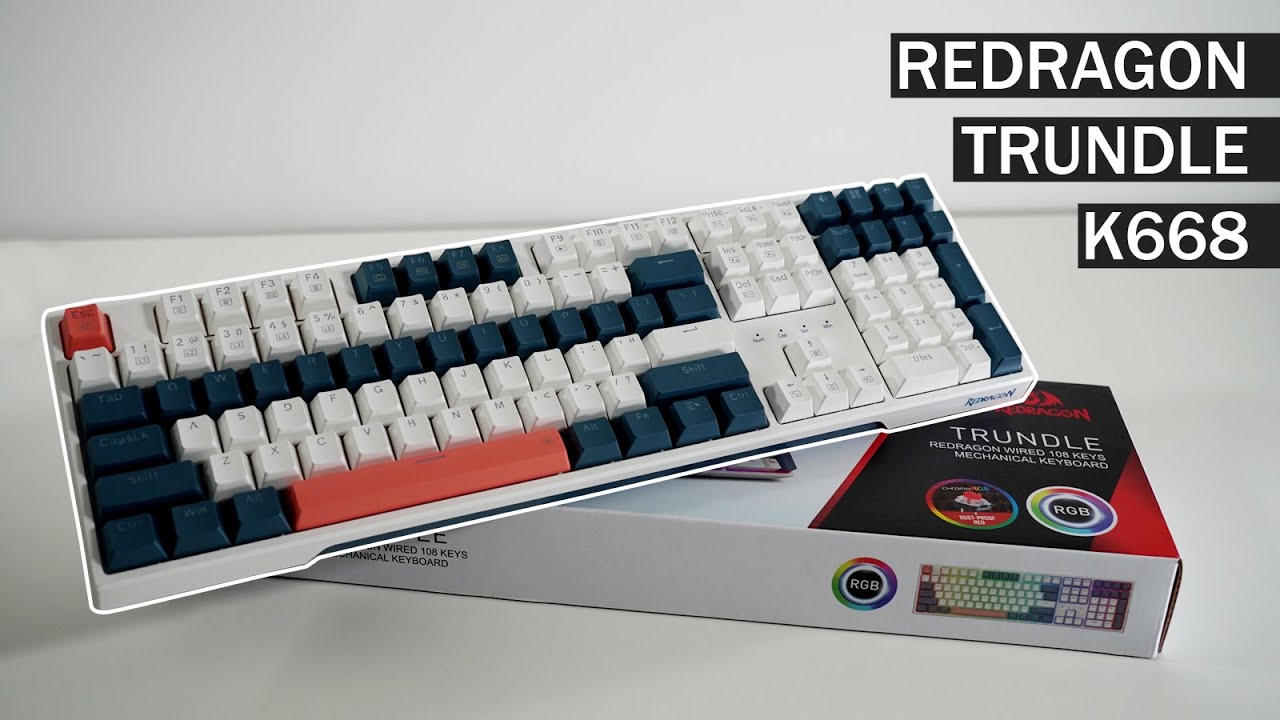Unboxing 108 Keys Full Size Redragon TRUNDLE K668 Gaming Keyboard - YouTube