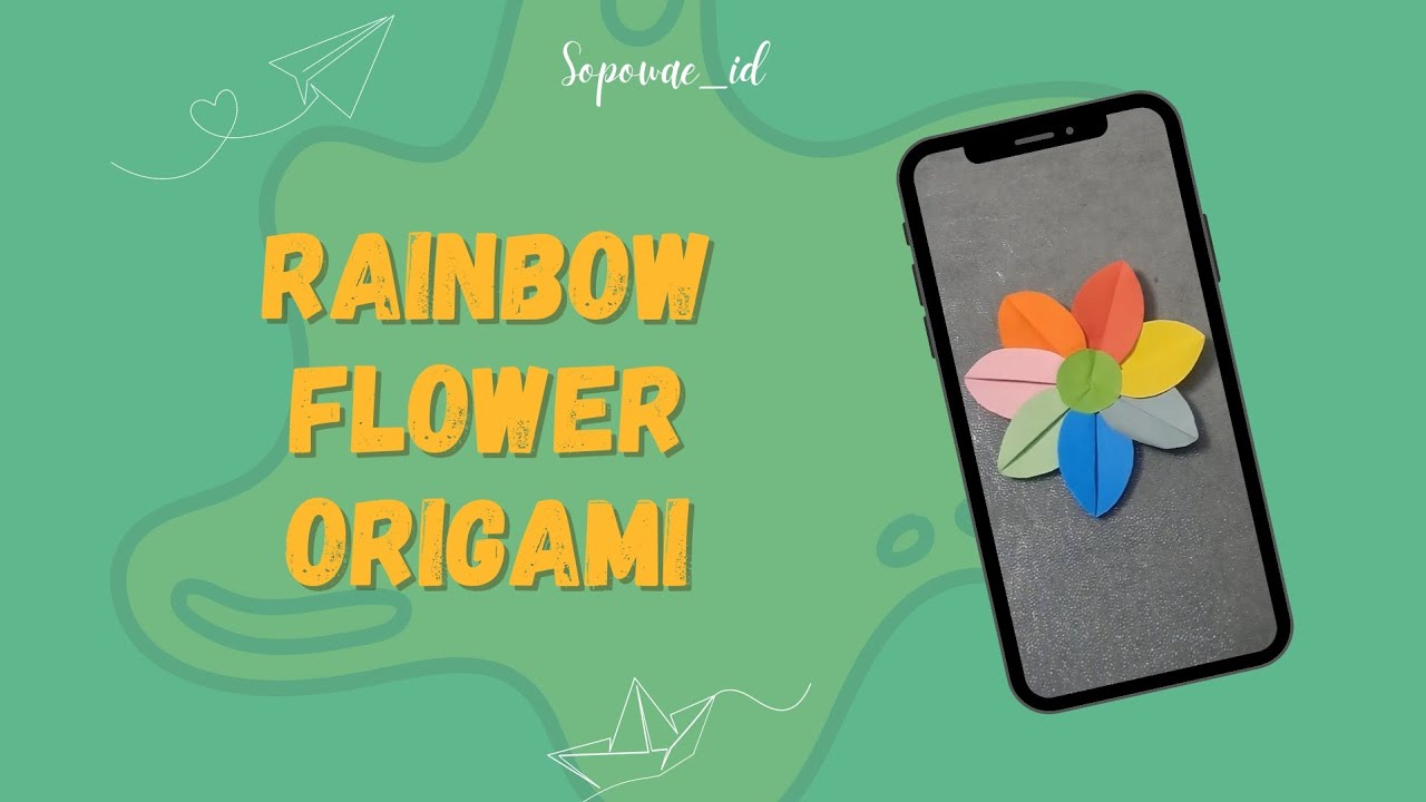 Rainbow Flower Origami / Tutorial kerajinan bunga pelangi / Diy bunga ...