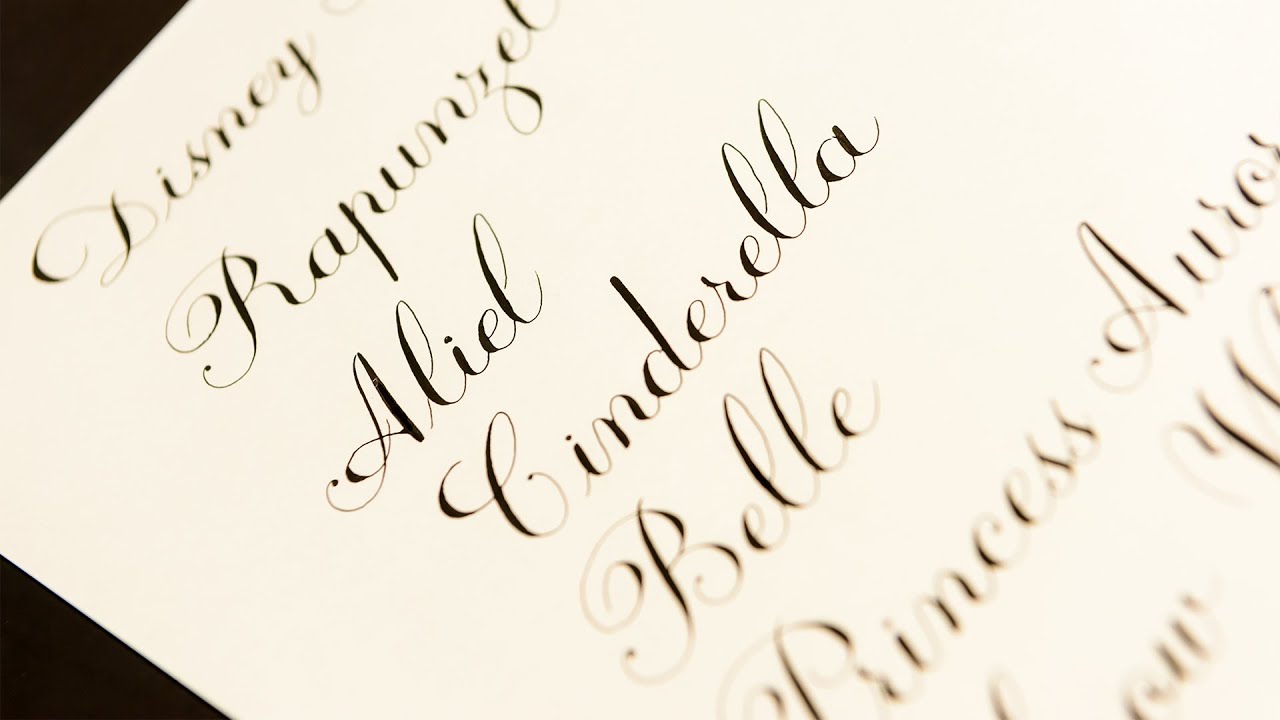 Disney Princess Calligraphy with Dip pen - YouTube