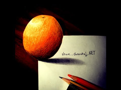 3D orange - realistic DRAWING - YouTube