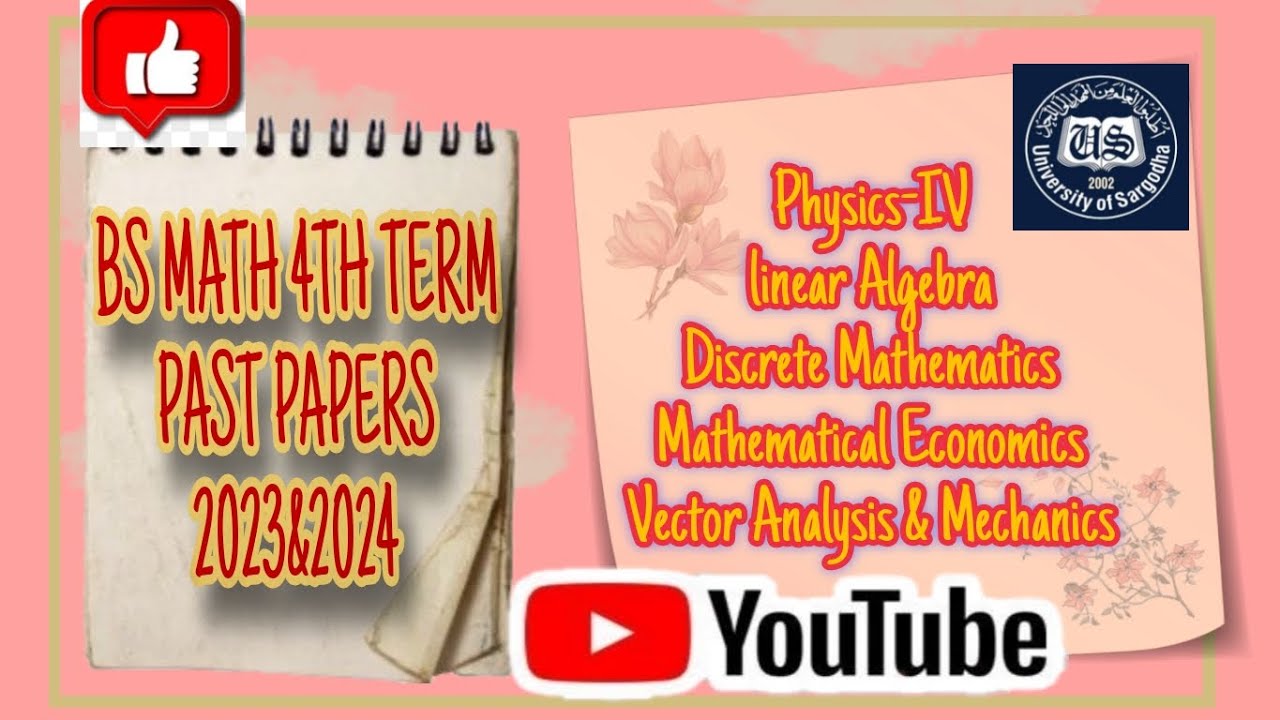 Bs math 4th semester past papers 2023/2024 | Past papers of bsmath 4 ...