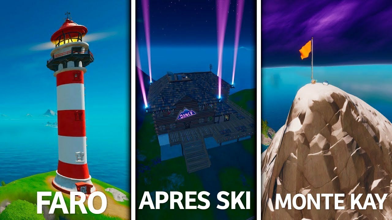 ATERRIZA EN EL FARO DE LOCKIE APRES SKI Y MONTE KAY - Desafíos Fortnite ...