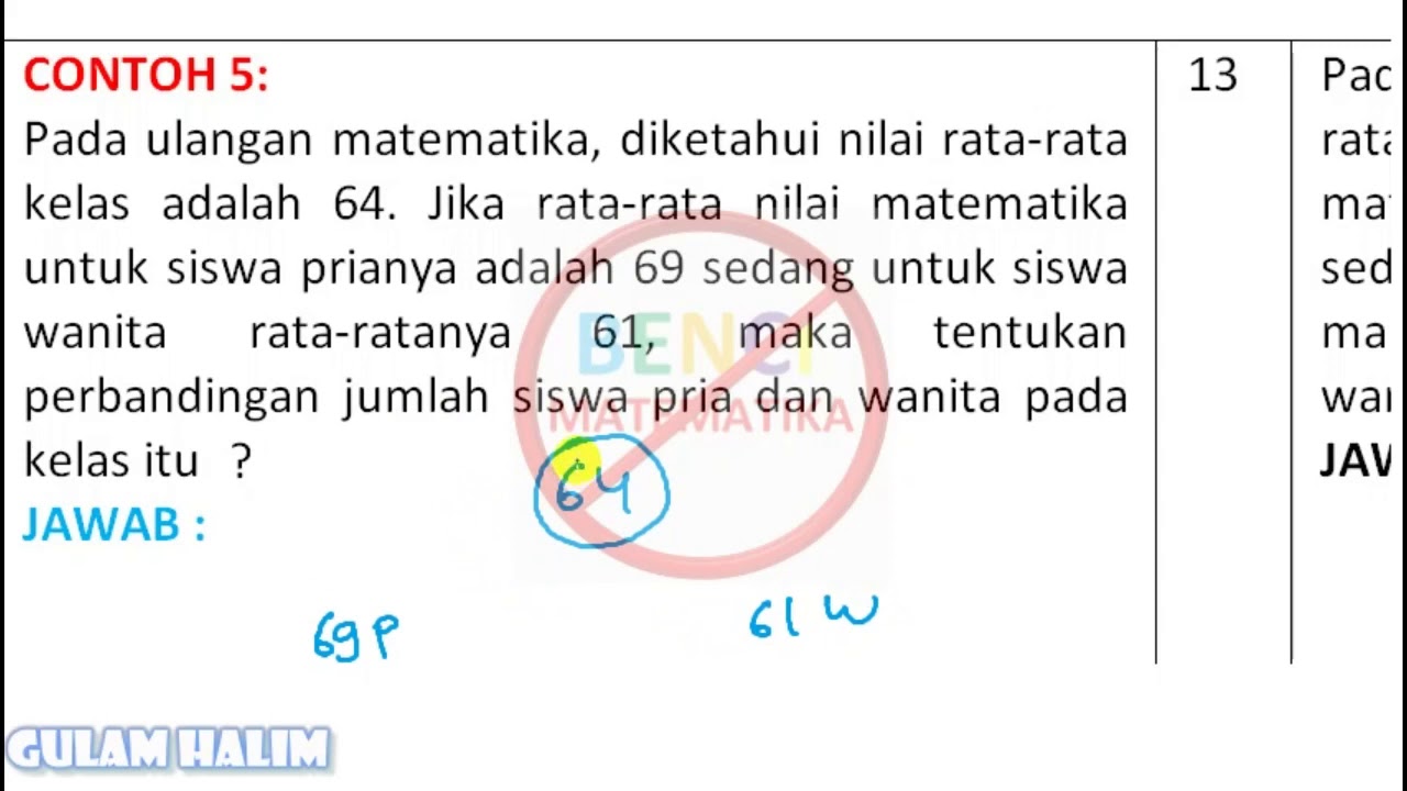 Cara cepat perbandingan Jumlah pria wanita pada rata rata gabungan ...