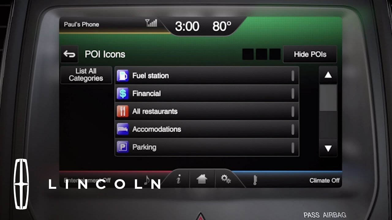 SYNC® with MyLincoln Touch™: Navigation - Displaying Points of Interest ...