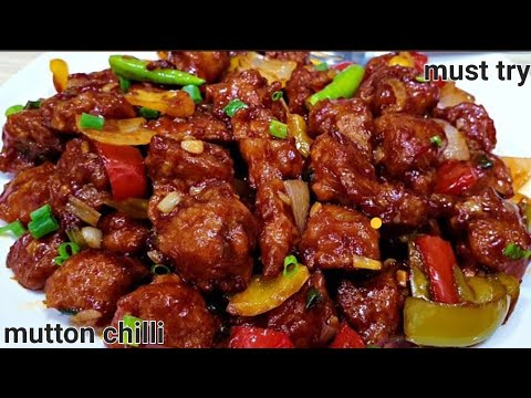 Mutton chilli Restaurant Style recipe || Dry mutton chilli Recipe 😋 ...