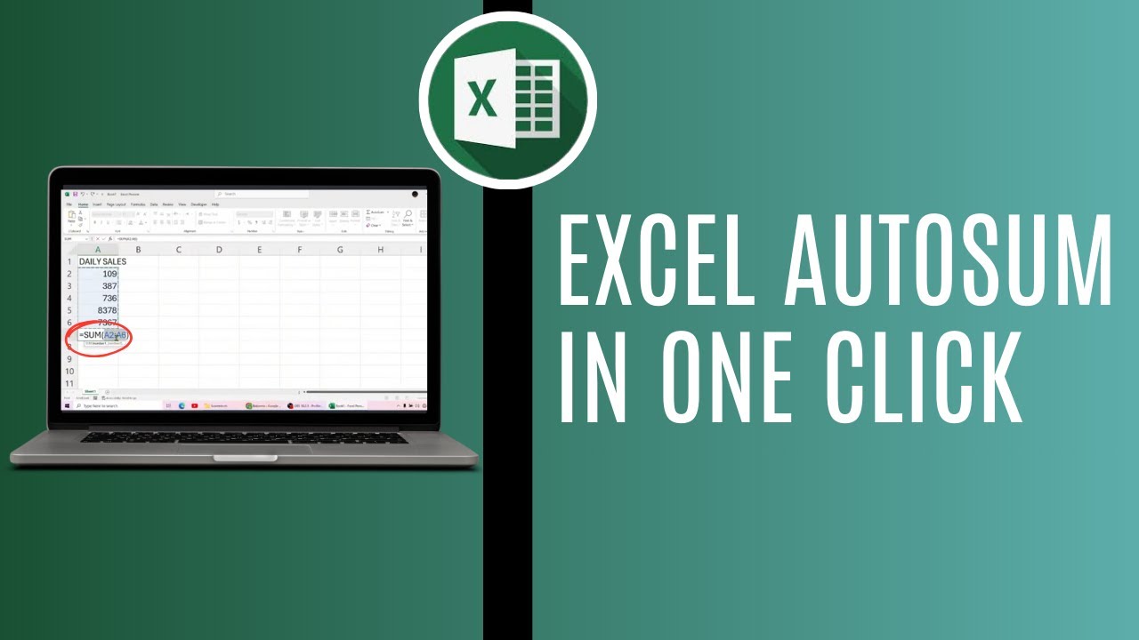 Excel AUTOSUM In One Click - YouTube