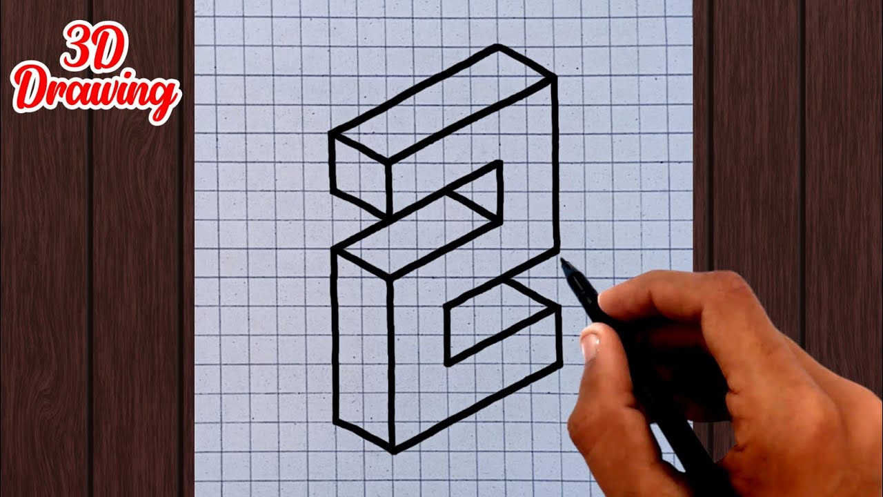 How to Draw 3D Numbers | 3D 2 Drawing - YouTube