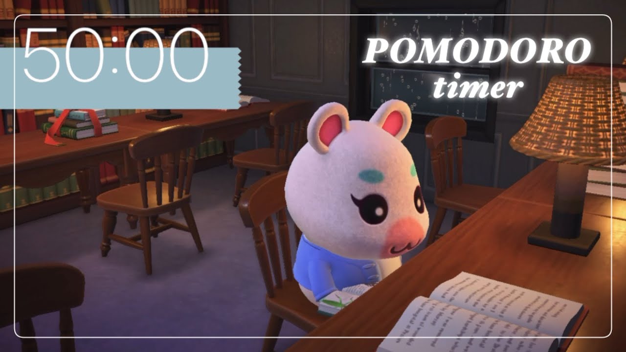 50 / 10 pomodoro timer | 🌧️비 오는 늦은 밤 같이 공부할래?📚 | 뽀모도로 공부 3시간 | 동물의 숲 ...