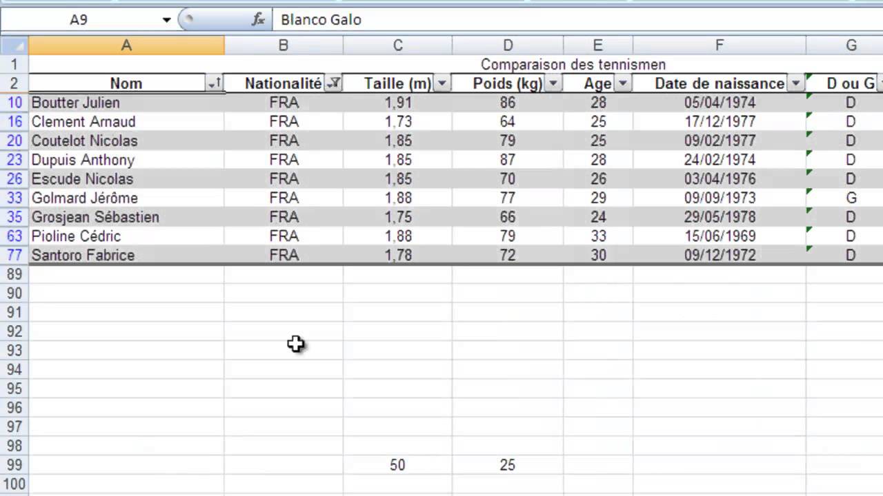 Excel 2007 tutoriel 6 - Effectuer des tris simples - YouTube