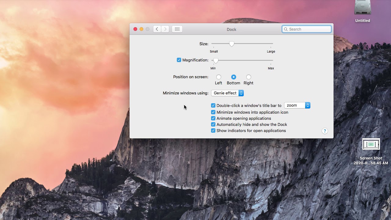Mac dock setting - YouTube