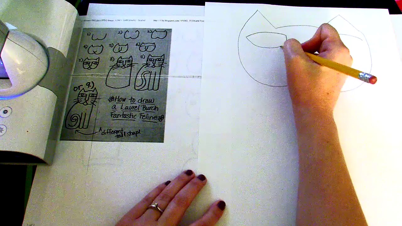 Laurel Burch Cat Art Lesson Part 1 - YouTube