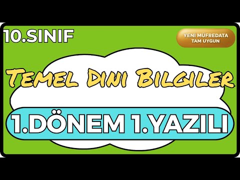 10 Temel Dini Bilgiler (İslam-2/Lise) 1.Dönem 1.Yazılı Cevapları