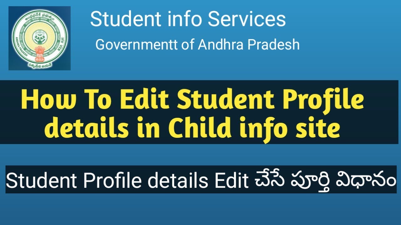 How to edit Student Profile details in Child info site - YouTube