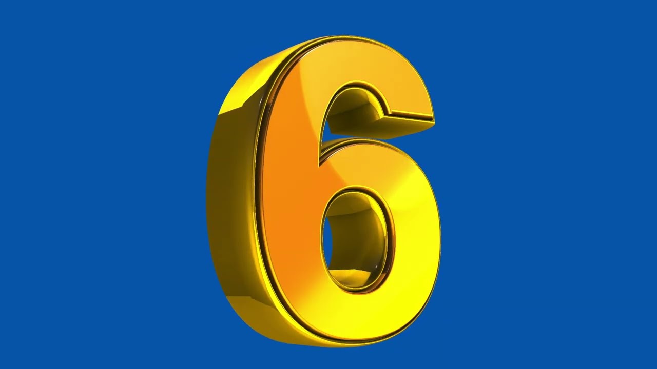 Gold 3d Number 6 Green Screen | no copyright 3d Numbers - YouTube