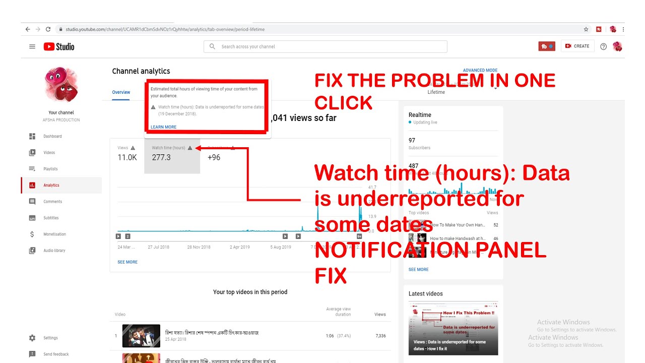 Watch time (hours): Data is underreported for some dates - How I Fix it ...