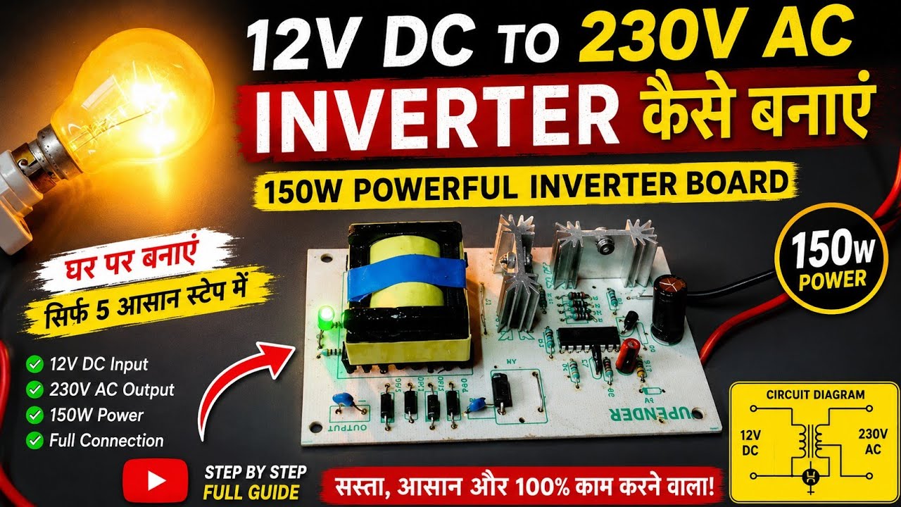 Best 150w Inverter Kit / 100w inverter circuit board / Easy to electric ...