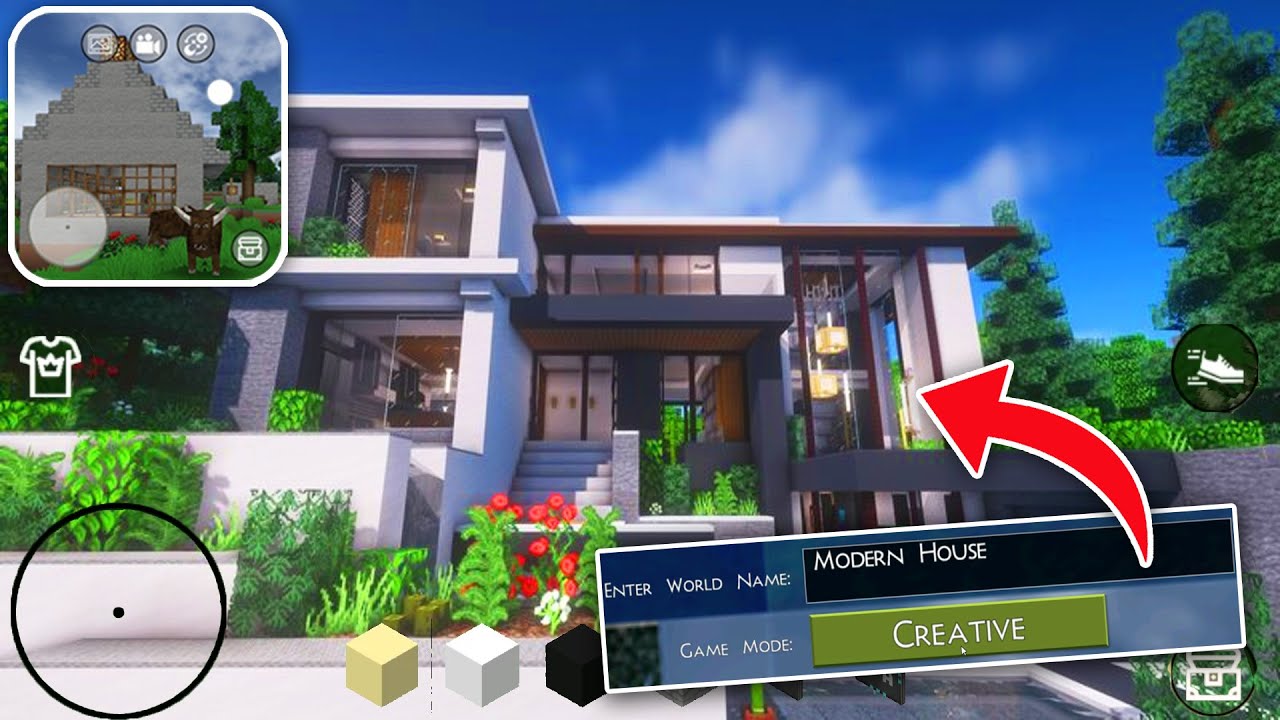 NEW! MODERN HOUSE SEED in MINI BLOCK CRAFT 3D (best seed) - YouTube