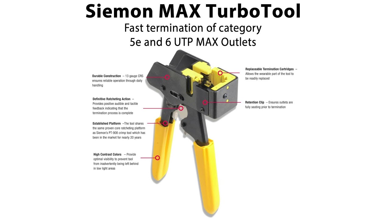 Siemon - MAX TurboTool Cuts Category 5e and 6 Termination Times - Demo ...