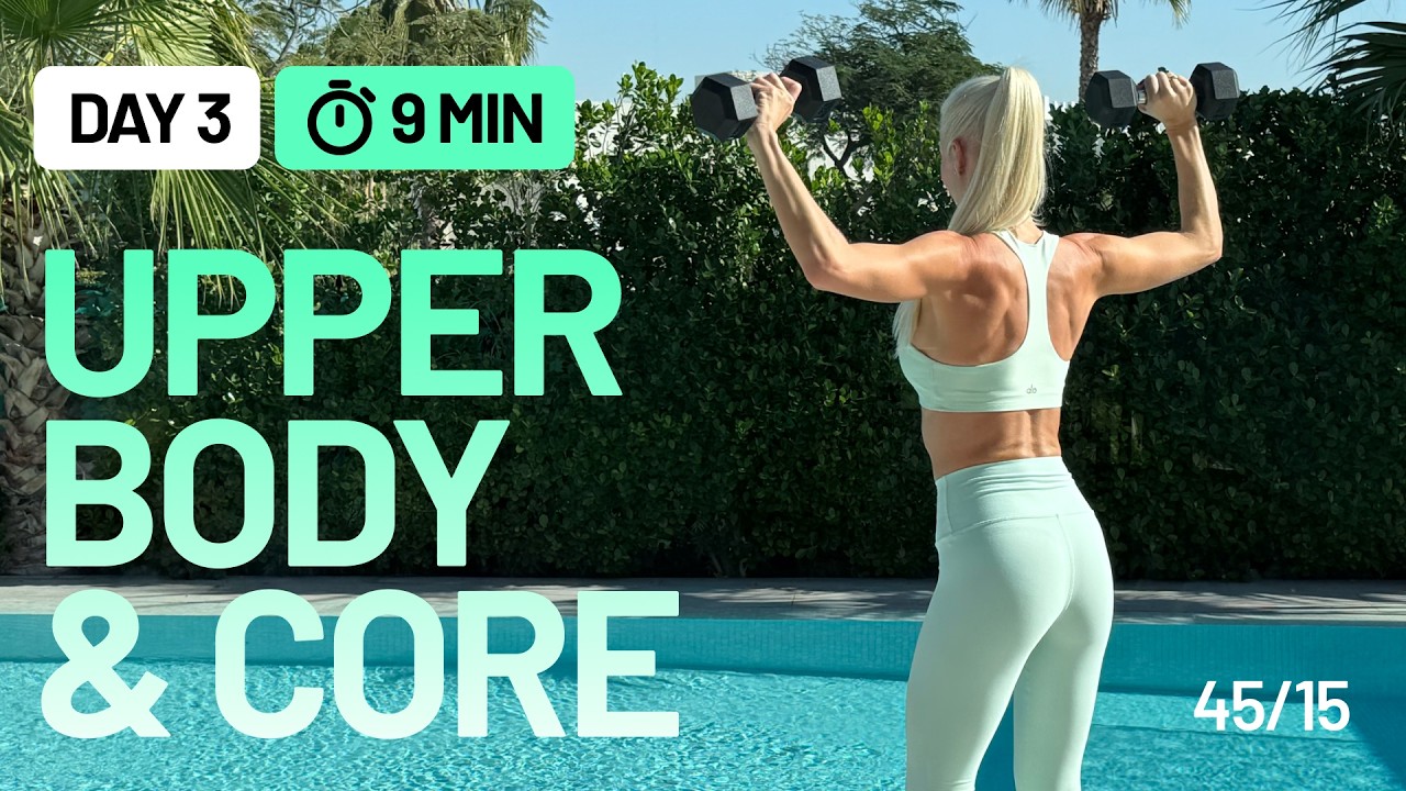 9 Min Upper Body & Core Workout at Home | Dumbbells | Short & Effective ...