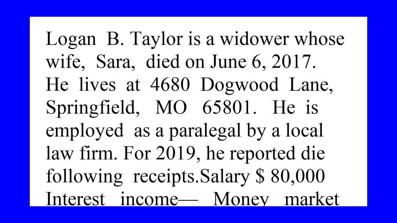 Logan B Taylor is a widower whose wife Sara died on June 6 2017. He ...