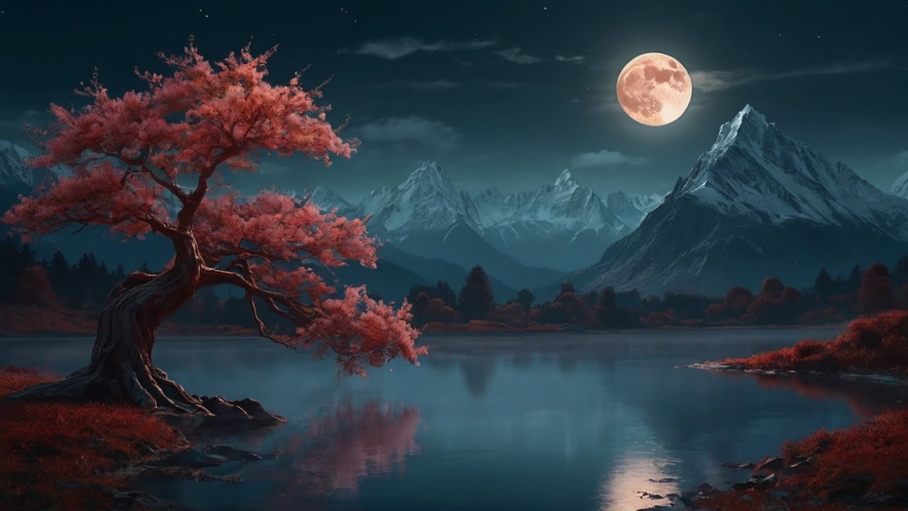 Red Moon Reflections: Serenity in Nature For TV - Slideshow Screensaver ...