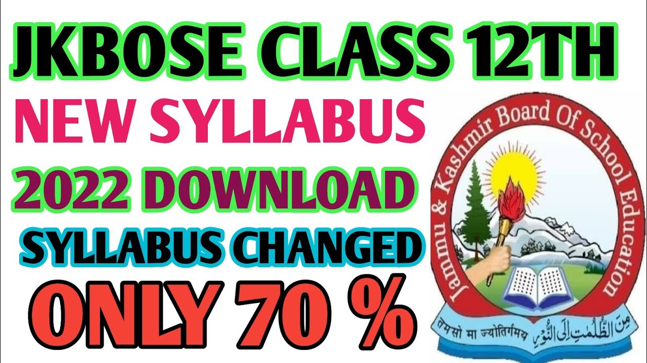 jkbose class 12th syllabus 2022 || jkbose latest update - YouTube