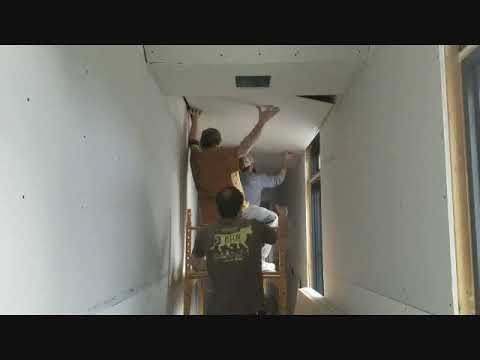 How To Hang Curved Drywall - YouTube