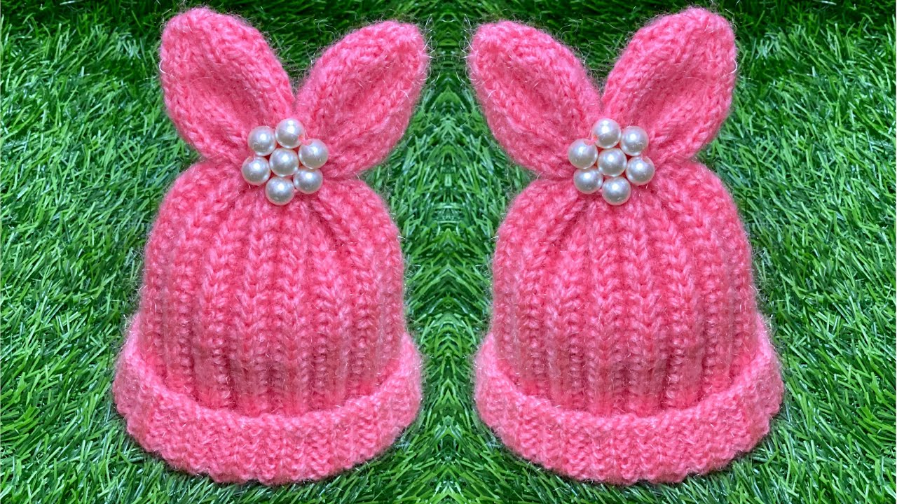 सिर्फ़ 40 Gram ऊन से बनाये नये तरह का ख़रगोश वाला baby cap | Rabbit 🐇 ...