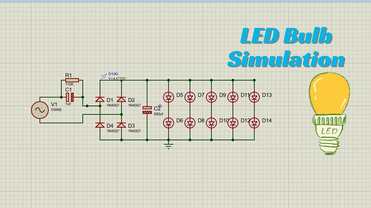 DIY LED Bulb Circuit Simulation | Proteus Tutorial - YouTube