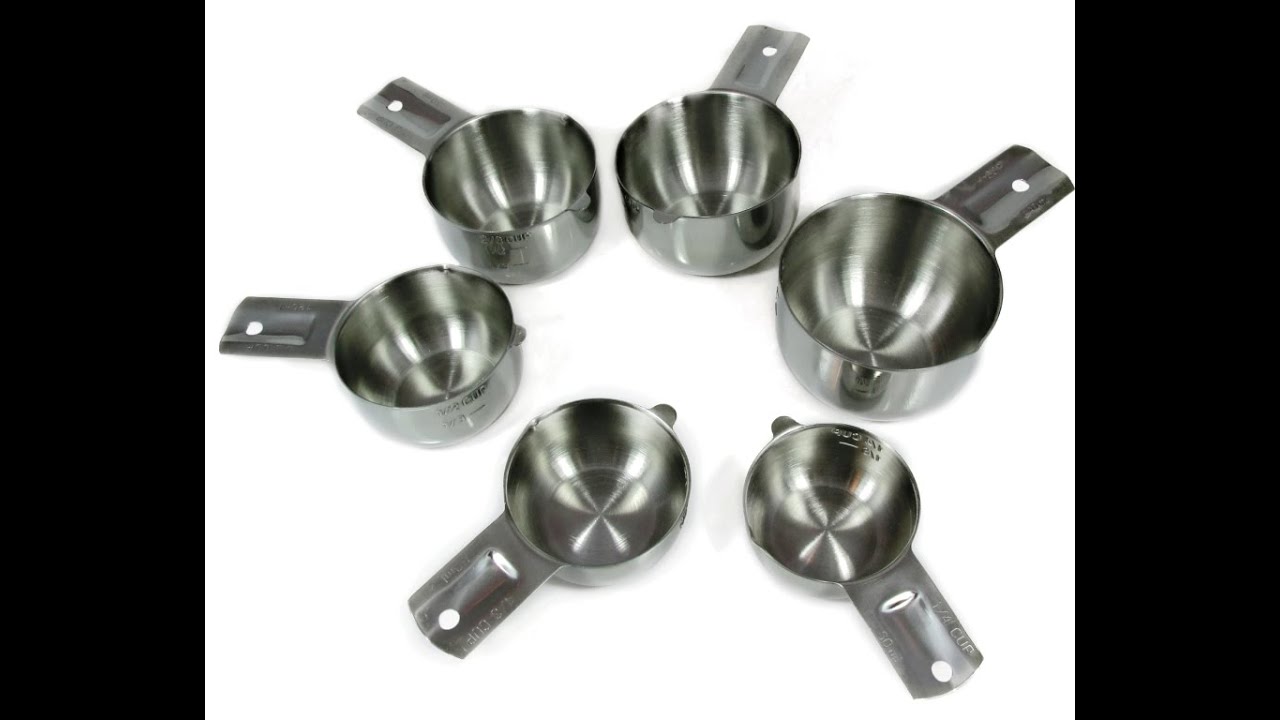 Stainless Steel Measuring Cup Set - 6 Piece - YouTube