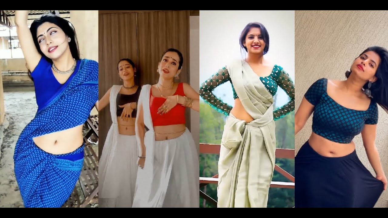 Tic tok Saree navel Dance | Best Navel Mash Up | Insta Reel Saree Navel ...