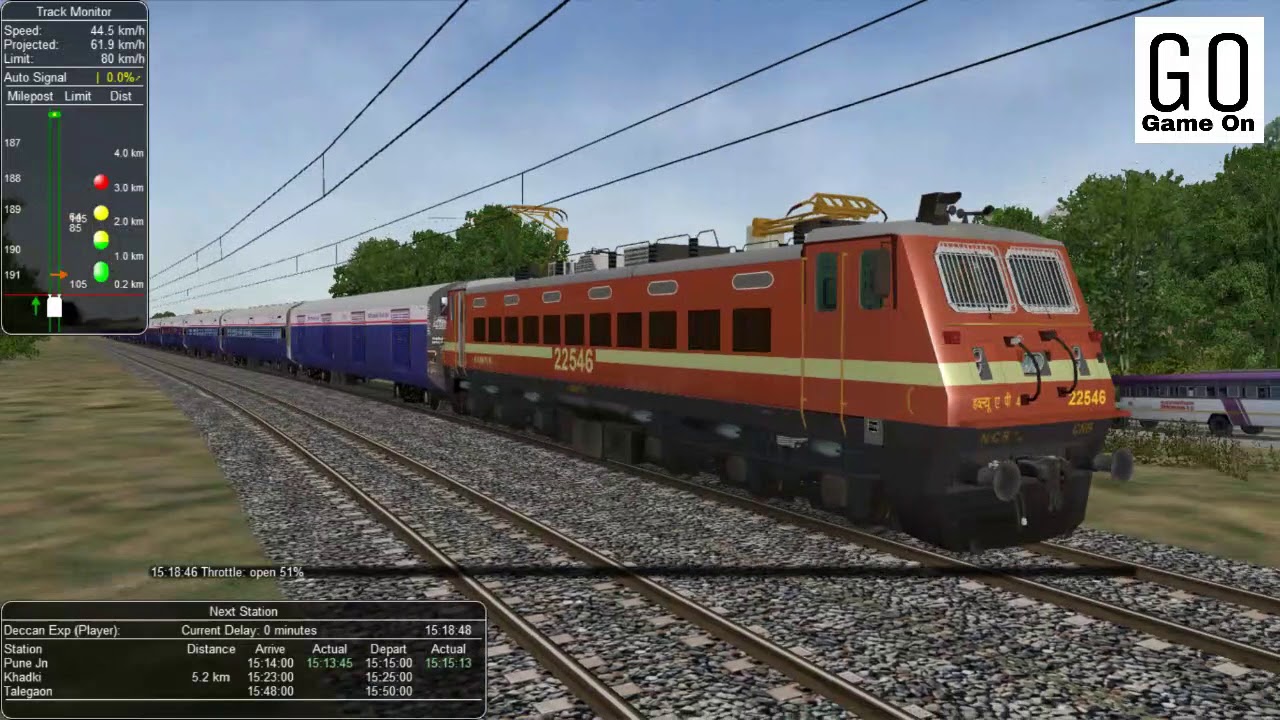 Deccan Express| Pune Jn - Khadki | Vadodra WAP4 | MSTS-Open Rails | A ...