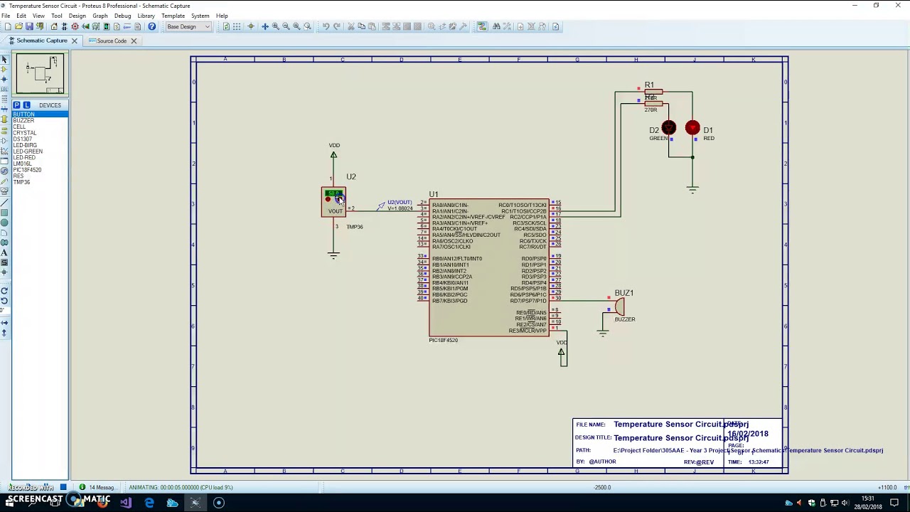 TMP36 Simulation - YouTube