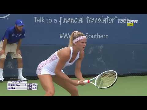 Camila Giorgi breaking Siniakova for the match. W&S Open 2017