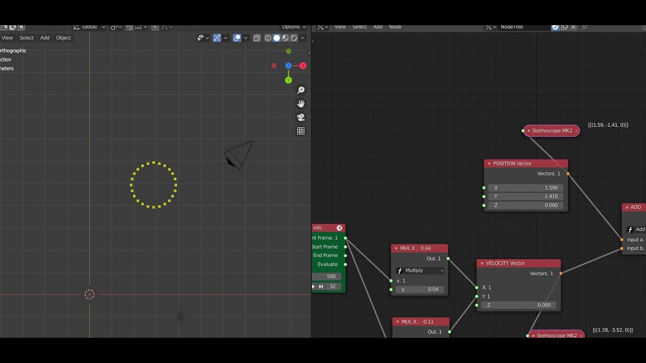 Blender Sverchok - Vector Addition effect - [Nature of Node 002] - YouTube