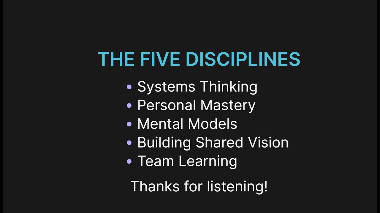 The Fifth Discipline Book Notes - YouTube
