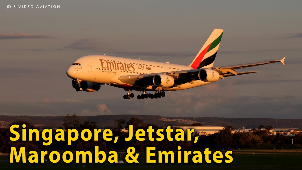 Singapore, Jetstar, Maroomba, Virgin & Emirates on RW03 at Perth ...