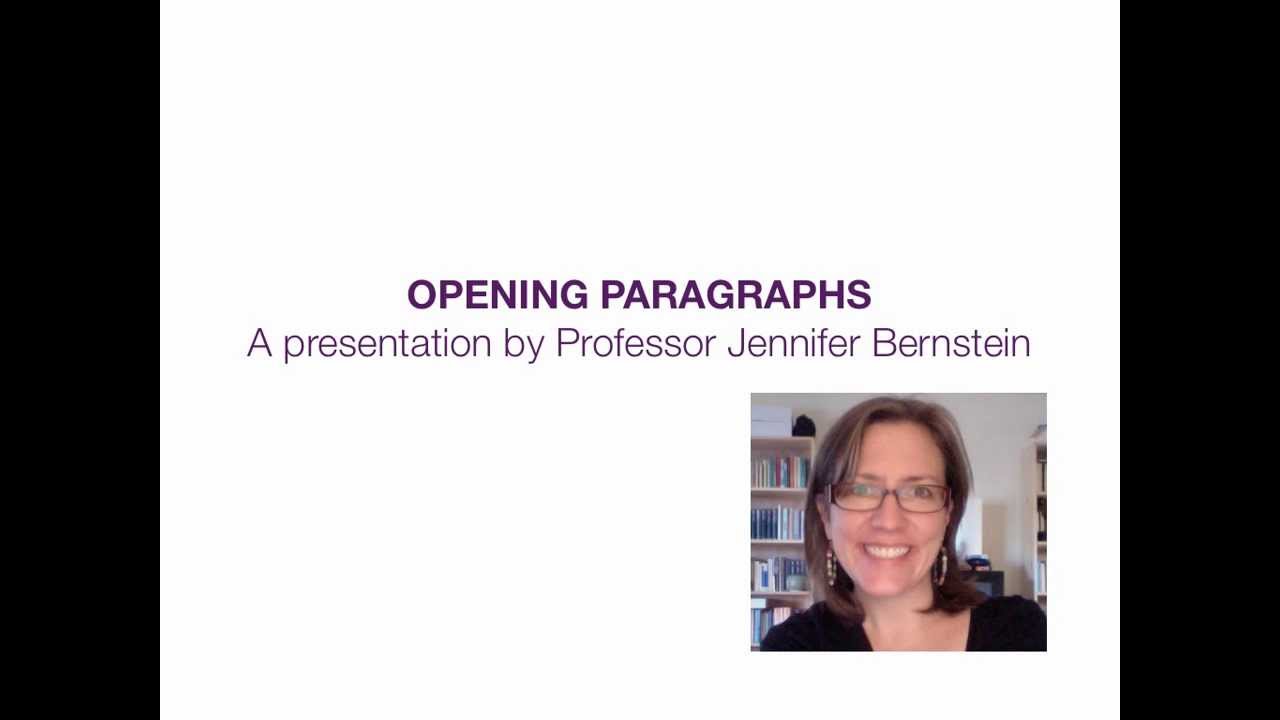 How to Write Opening Paragraphs with Professor Bernstein - YouTube