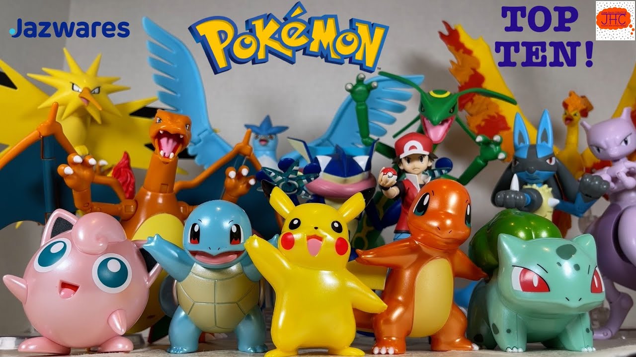 TOP TEN Pokemon Jazwares Select Pikachu Mewtwo Jigglypuff Elemental Red ...