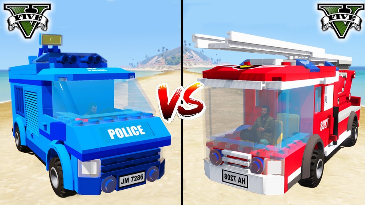 Lego Police Truck VS Lego Fire Truck in GTA 5 - WHO IS BEST? - YouTube