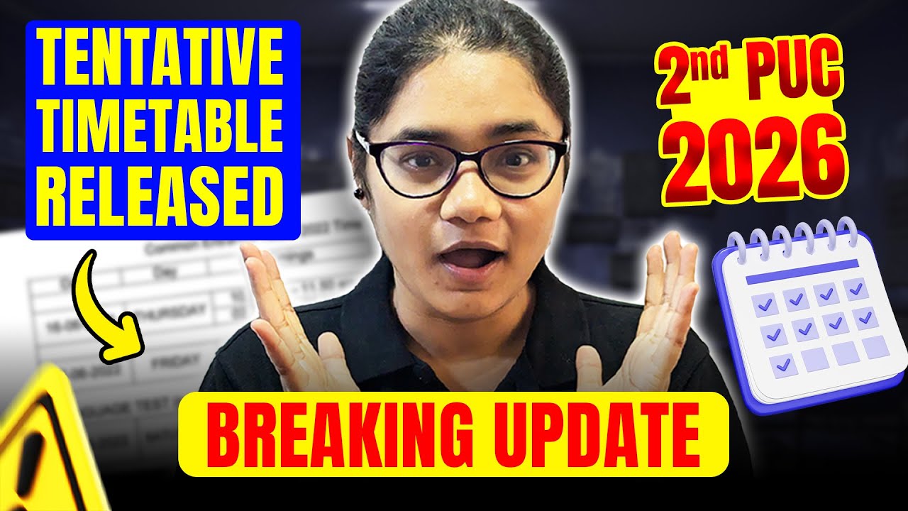 🚨Breaking Update for 2nd PUC Students | 2nd PUC 2026 Tentative Time ...
