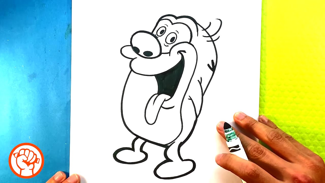 How to Draw Stimpy from Ren and Stimpy - Easy Pictures to Draw - YouTube