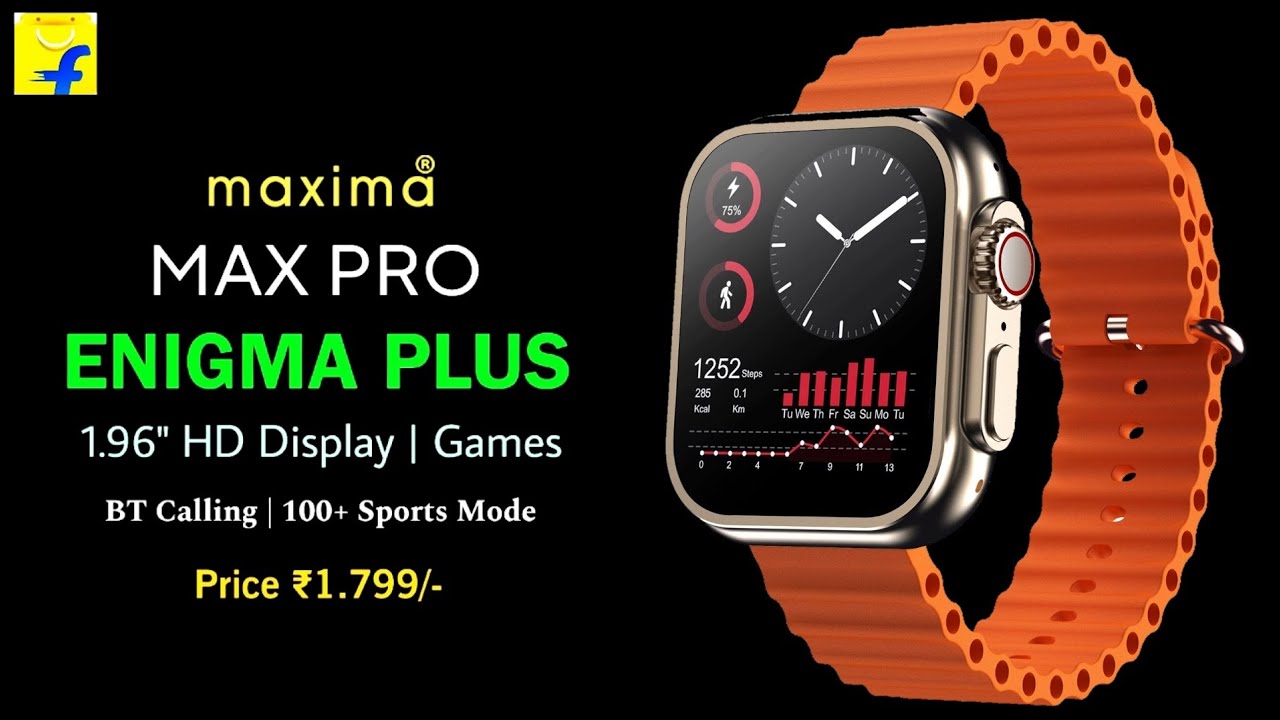 Maxima Max Pro Enigma Plus Smartwatch | 1.96" HD Display | BT Calling ...