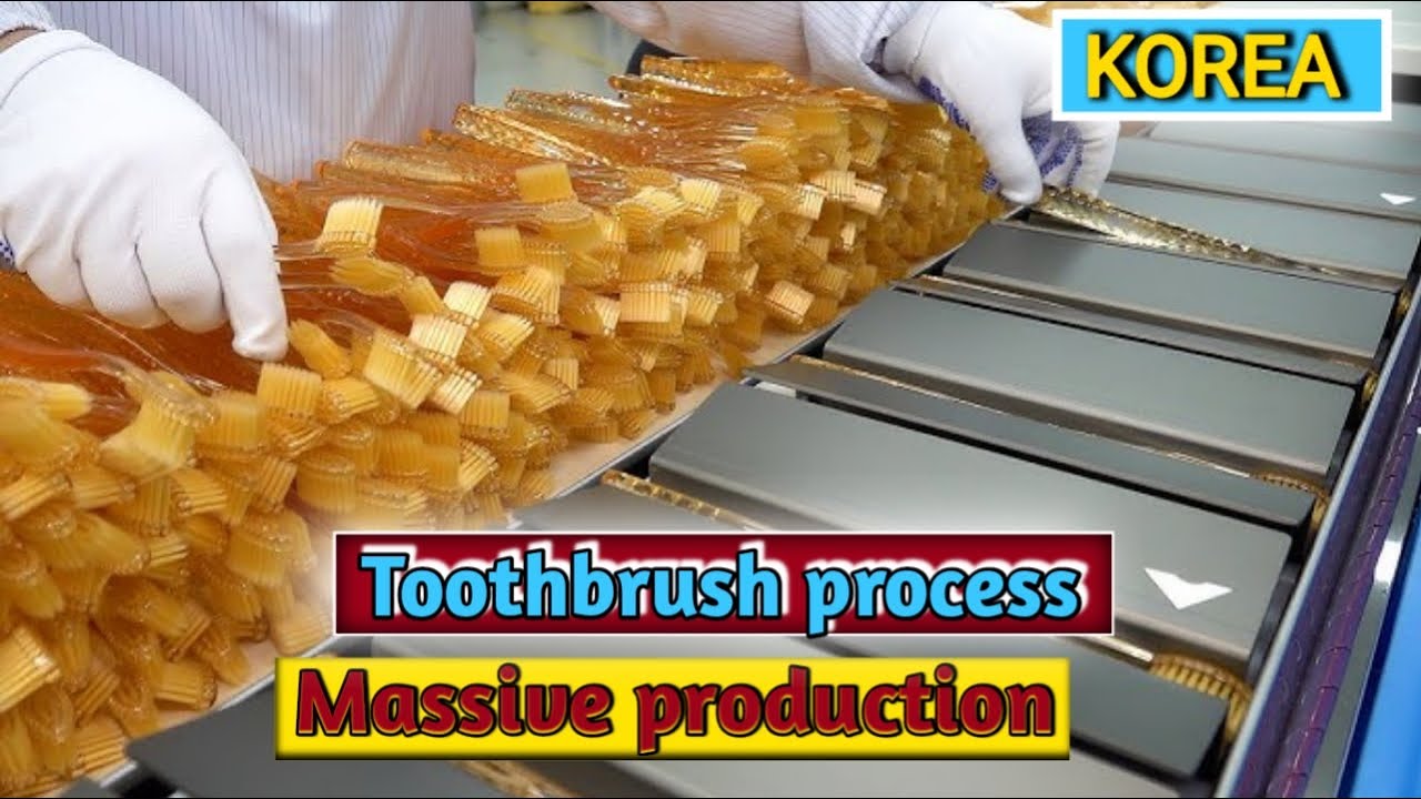 How Toothbrushes Are Made Look at massive production in Factory ...